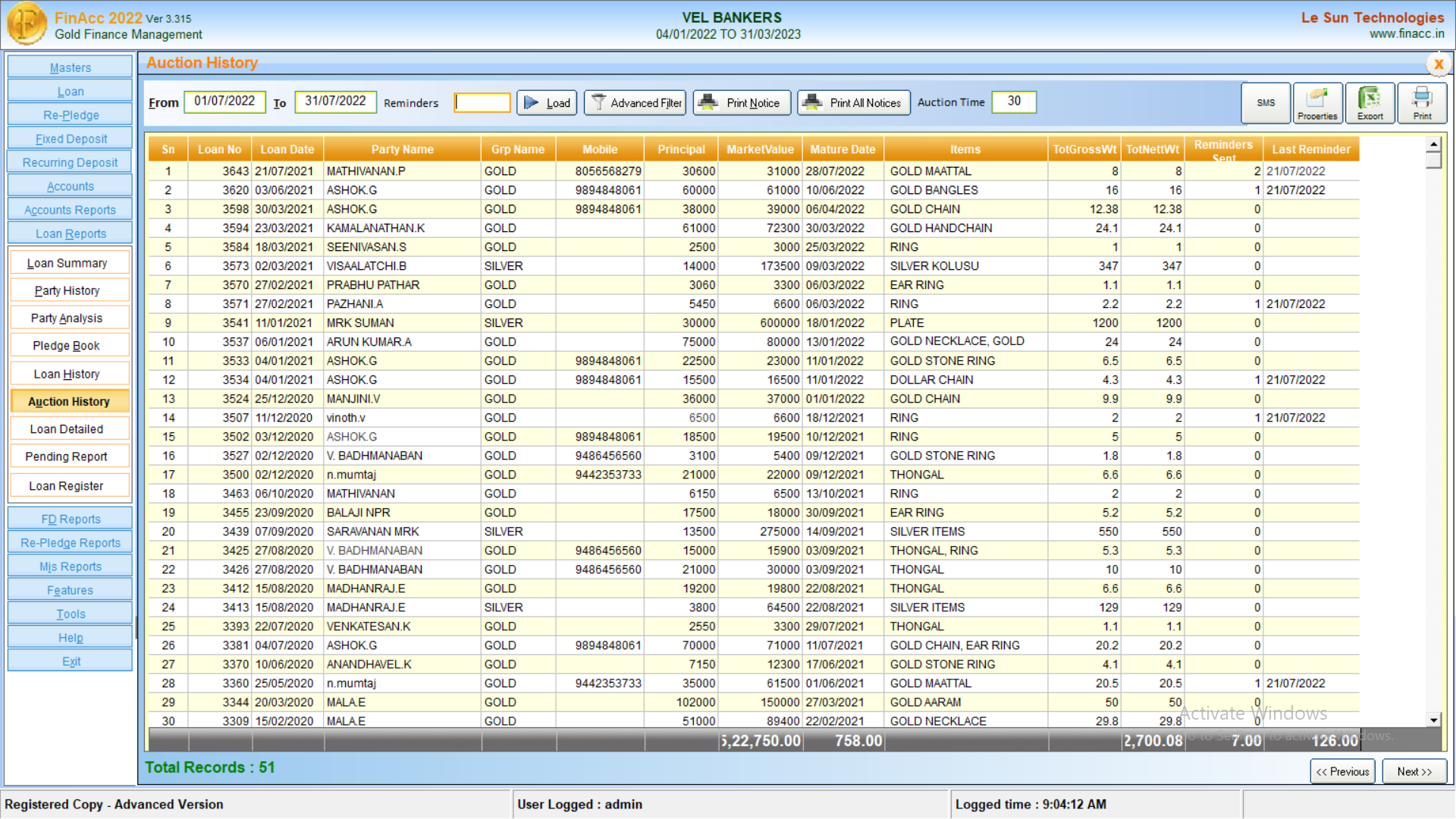 FinAcc - Gold Finance Software, Pawnbroking Software, Gold Loan ...