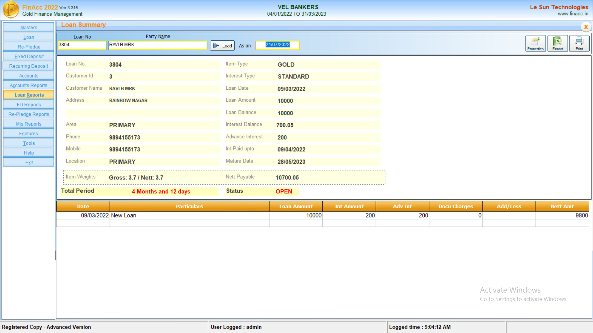 FinAcc - Gold Finance Software, Pawnbroking Software, Gold Loan ...