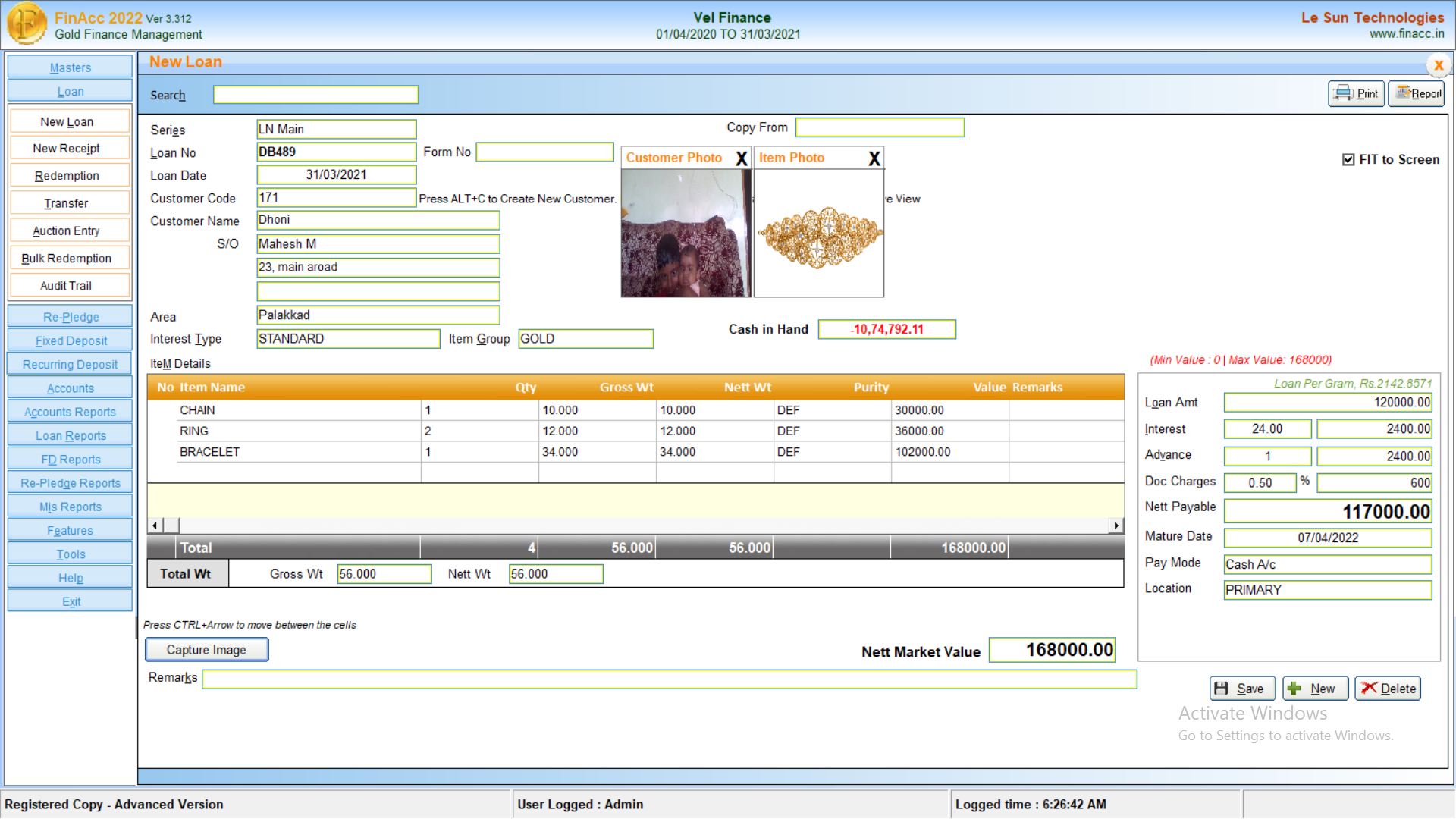 FinAcc - Gold Finance Software, Pawnbroking Software, Gold Loan ...